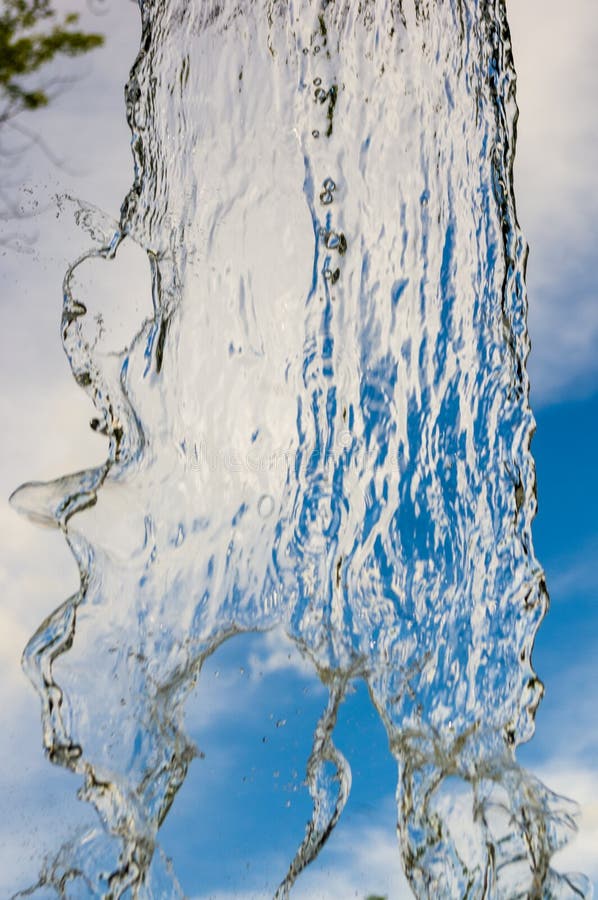 Transparent Falling Water Vertical Flows, Close Up Stock Photo - Image ...
