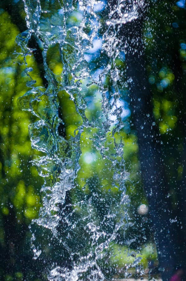 Transparent Falling Water Vertical Flows, Close Up Stock Photo - Image ...