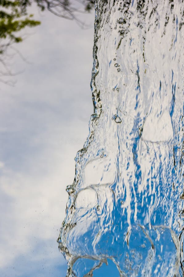 Transparent Falling Water Vertical Flows, Close Up Stock Photo - Image ...