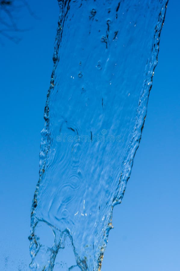 Transparent Falling Water Vertical Flows, Close Up Stock Photo - Image ...