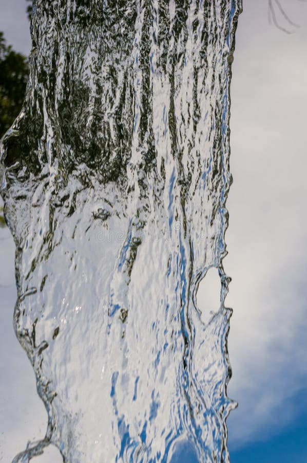 Transparent Falling Water Vertical Flows, Close Up Stock Image - Image ...
