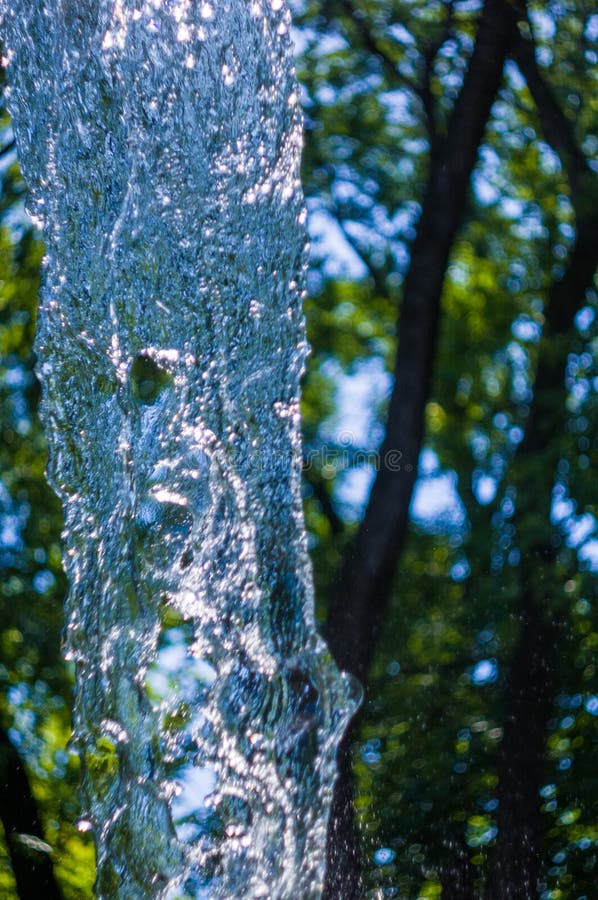 Transparent Falling Water Vertical Flows, Close Up Stock Photo - Image ...