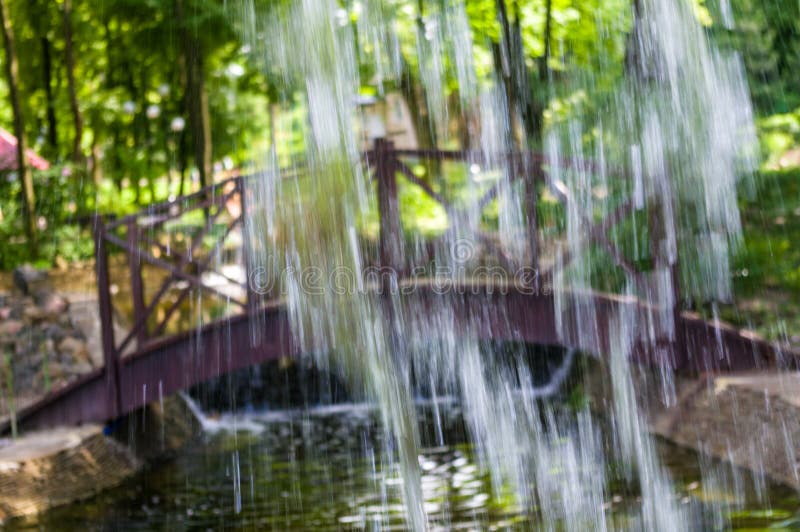 Transparent Falling Water Vertical Flows, Close Up Stock Photo - Image ...
