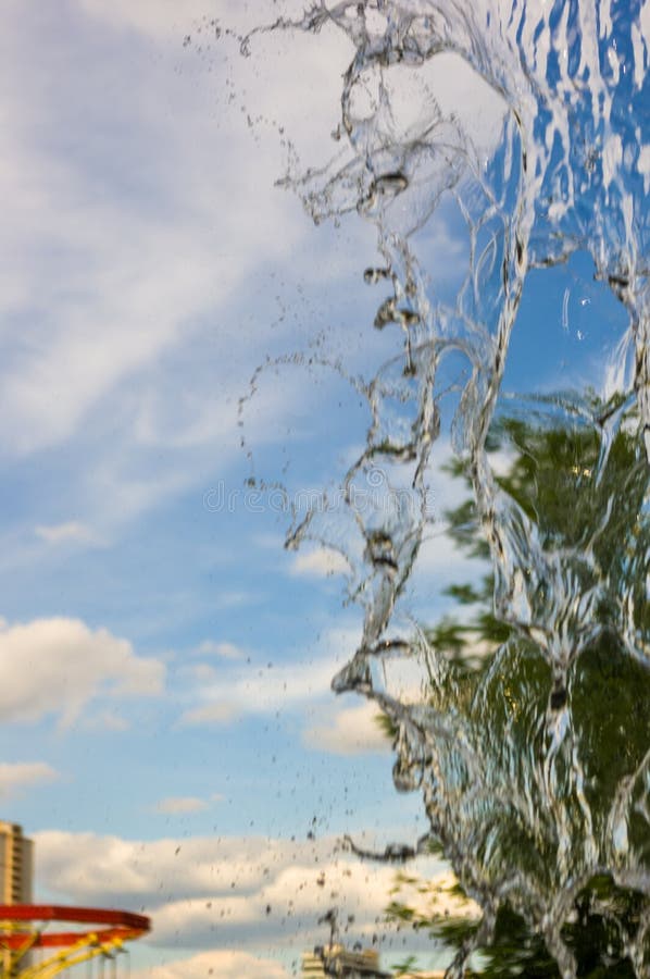 Transparent Falling Water Vertical Flows, Close Up Stock Image - Image ...