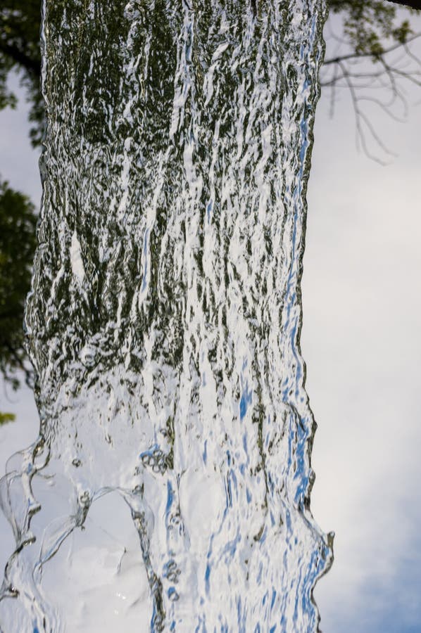 Transparent Falling Water Vertical Flows, Close Up Stock Image - Image ...