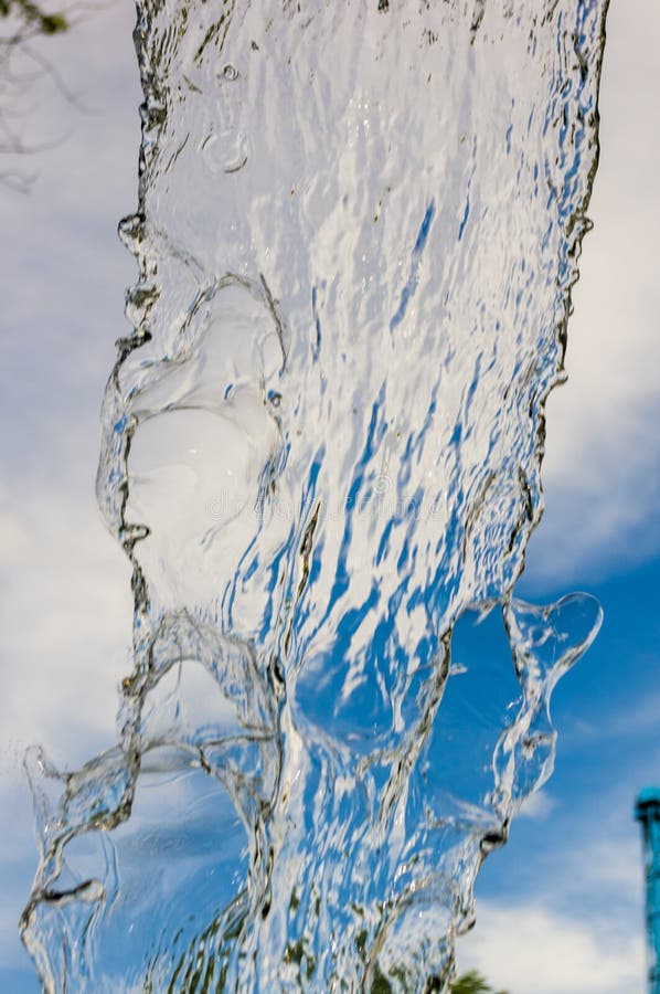 Transparent Falling Water Vertical Flows, Close Up Stock Photo - Image ...