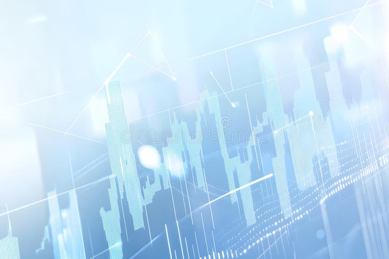 Transparent Financial Data Points, Tech-style Lines, White-blue ...