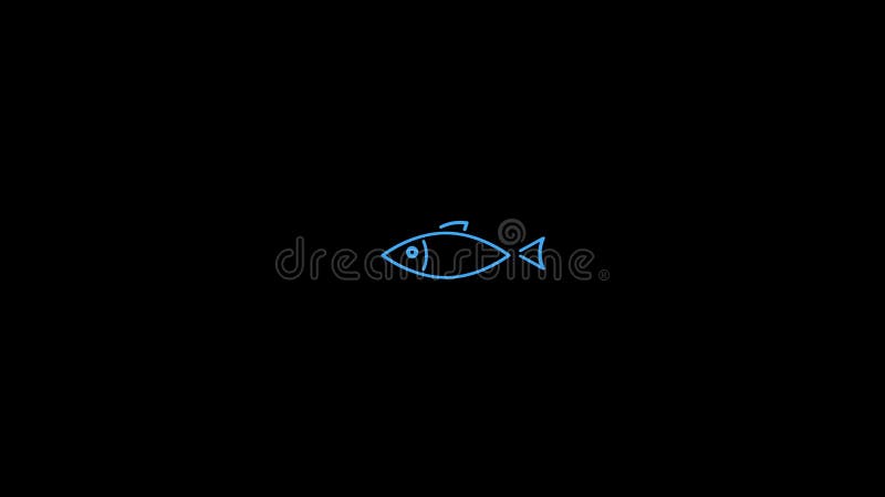 Transparent Fish Animation Motion Graphic Passing Screen Loop Vector ...