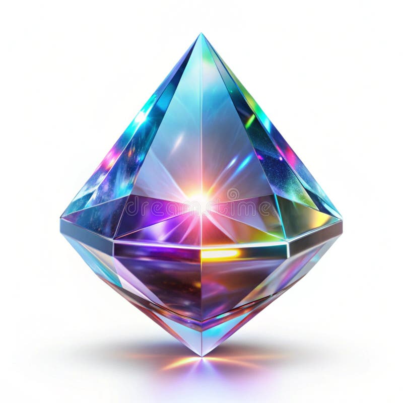 Transparent Floating Magic Crystal with Rotating Light Effects Stock ...