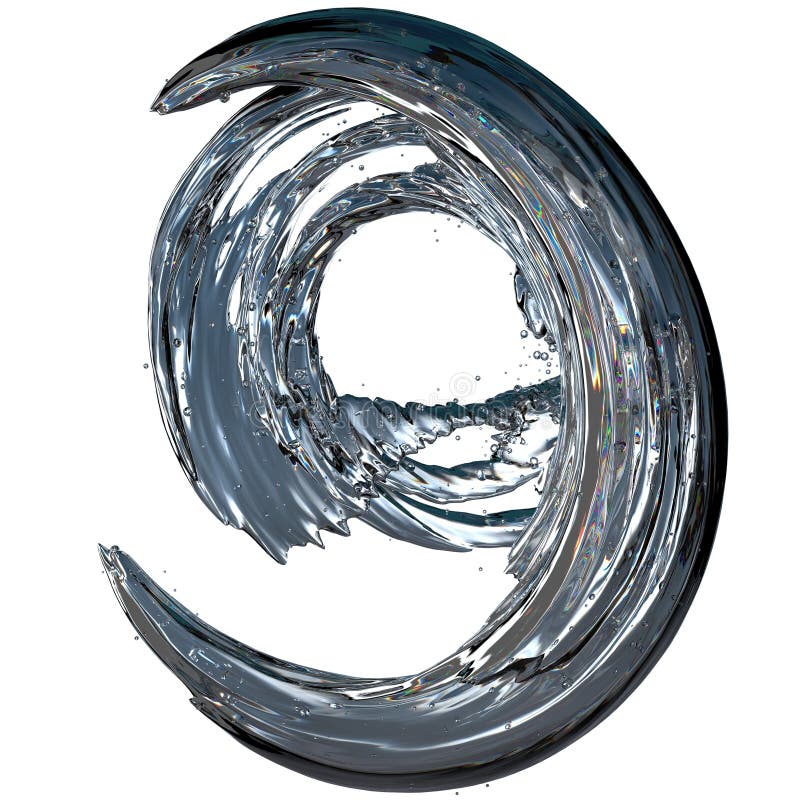 Transparent Fluid Twisted Water Drop Front Isolated 3D Rendering Fresh ...