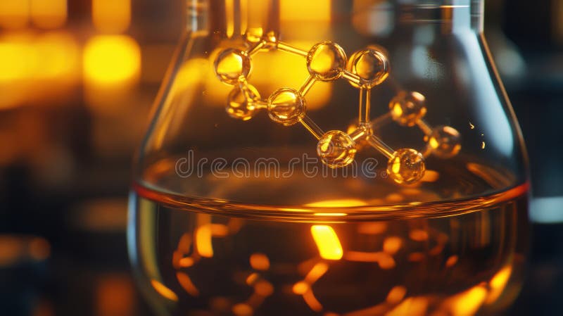 Transparent Gas within Laboratory Beaker Showcasing Molecular Structure ...
