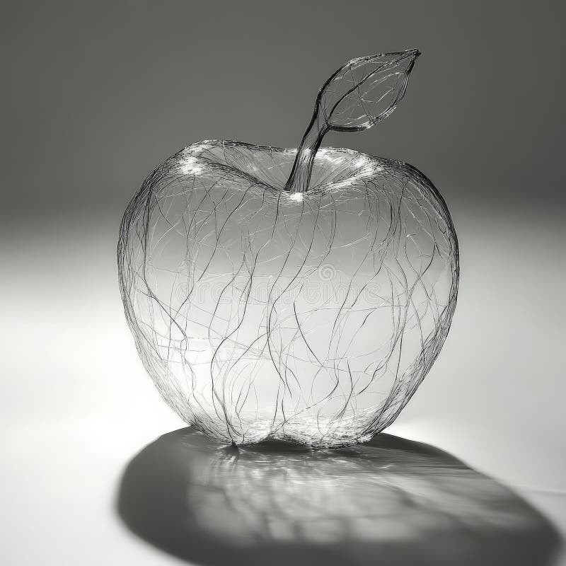 Transparent Glass Apple, Light and Weightless with Small Precise ...