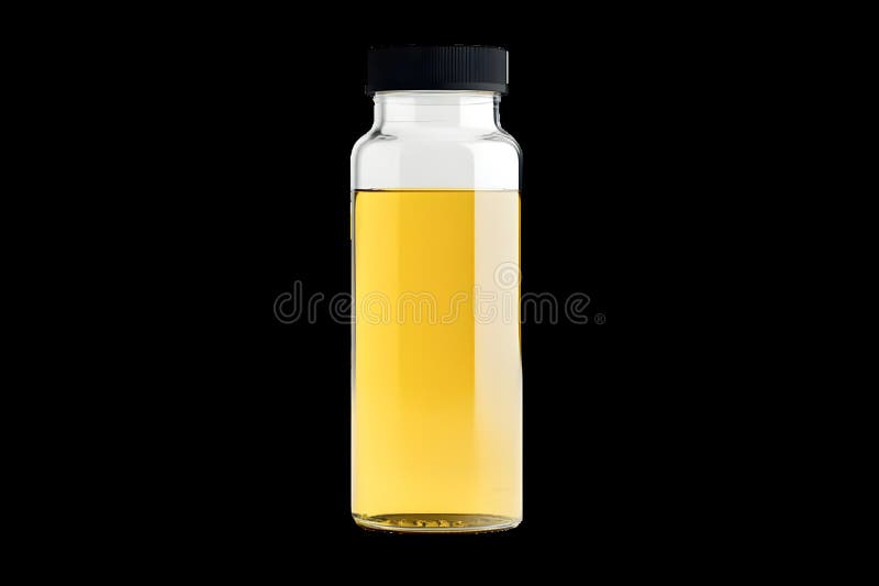 Glass Bottle of Yellow Olive Oil with Black Cap Stock Image - Image of ...