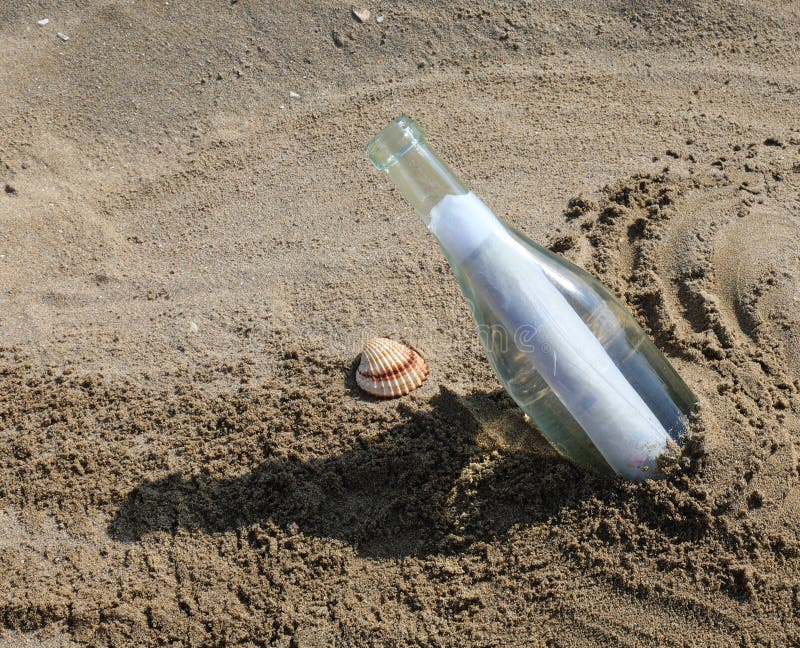 Glass Bottle Containing a Secret Message Washed Ashore by Sea Currents ...