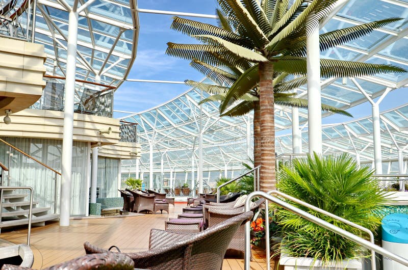 Transparent Glass Ceiling, Modern Architectural Interior. Stock Image ...