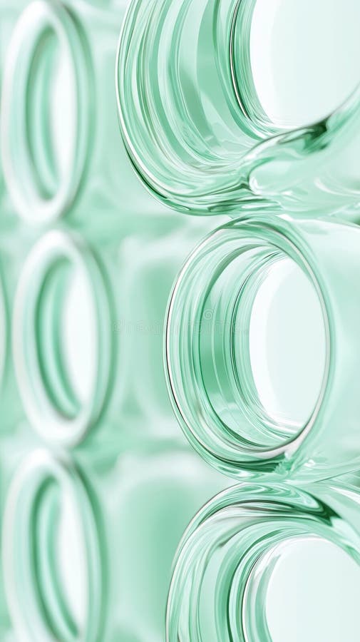 Transparent Glass Containers Reflect Light, Symbolizing Green Hydrogen ...