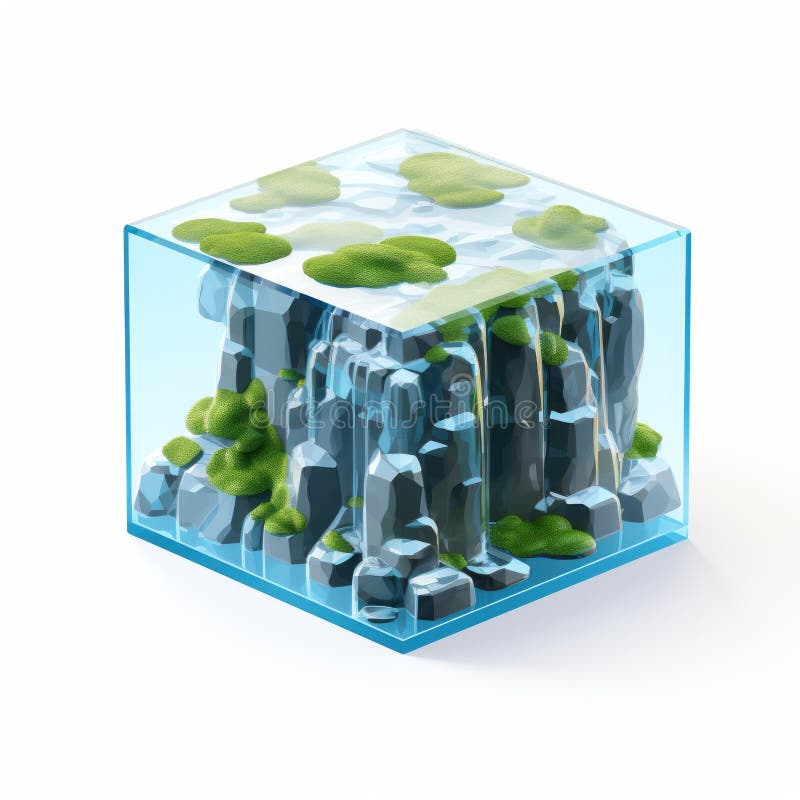 Isometric Cube with Waterfall: Tactile Landscapes and Clear Edge ...