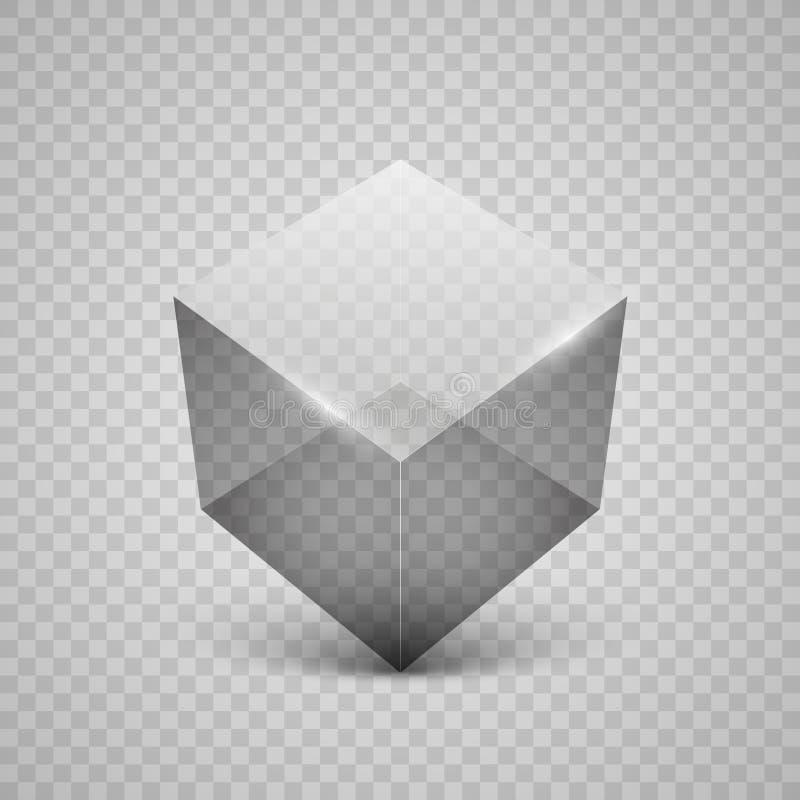 Transparent Square Glass Banner on Grey Background Stock Vector ...