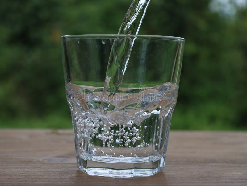 Transparent Glass Cup Being Filled with Water, Close-up Stock Photo ...