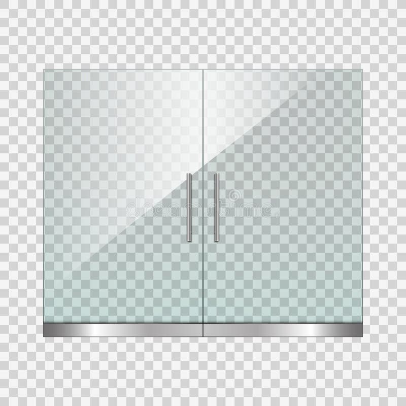 Transparent Glass Double Door on Simple Background Stock Vector ...