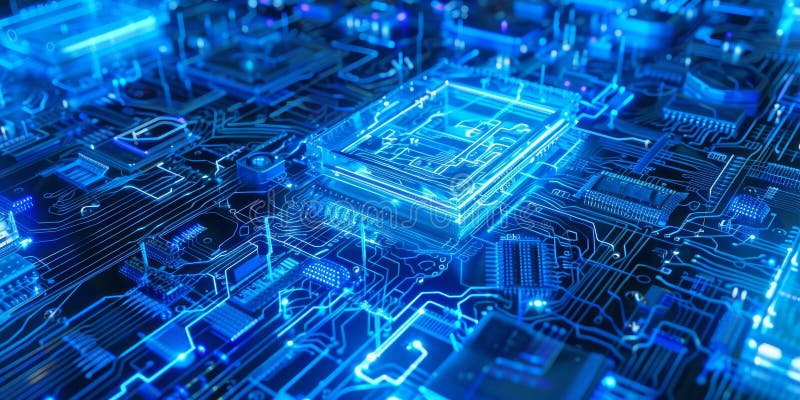 Transparent Glass with Embedded Blue Circuitry Designs: Bold and Techy ...