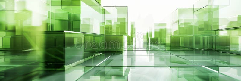 Transparent Glass with Embedded Green Geometric Shapes: Bold and Techy ...