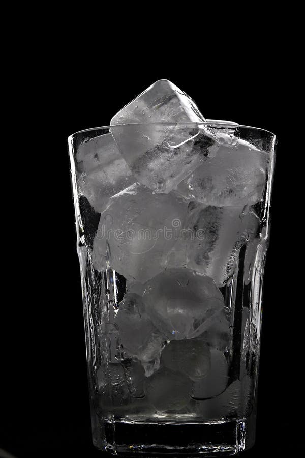 Transparent Glass Filled with Cold Ice Stock Photo - Image of chill ...