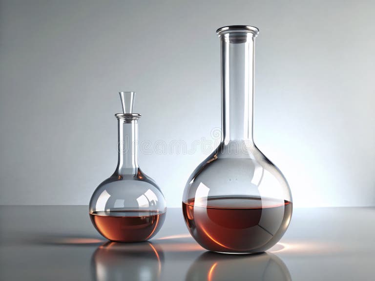 Transparent Glass Flasks with Liquid a Visual Representation of ...