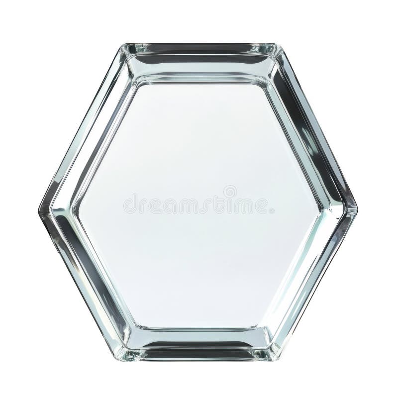 Transparent Glass Hexagon on a Transparent Background. 3d Rendering ...