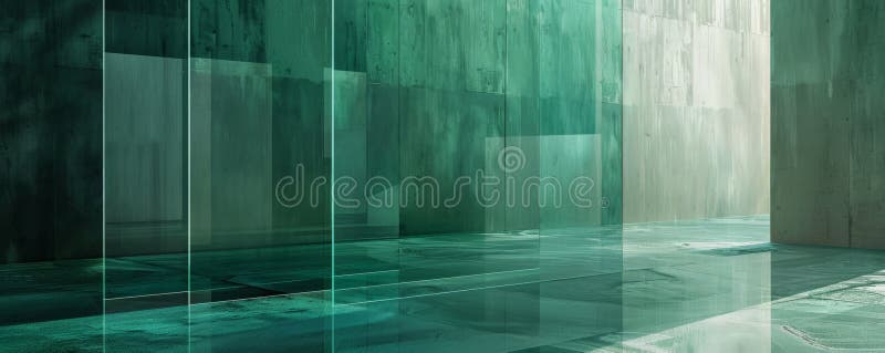 A Transparent Glass Panel with a Gradient Transition from Forest Green ...