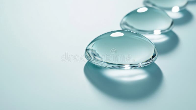 Transparent Glass Pebbles on Smooth Surface, AI Stock Image - Image of ...
