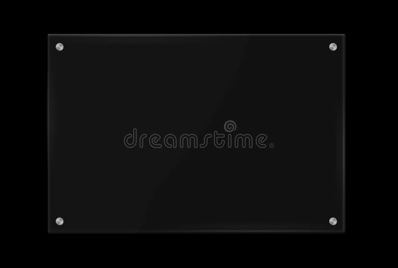 Transparent Glass Plate on Black Wall Stock Vector - Illustration of ...