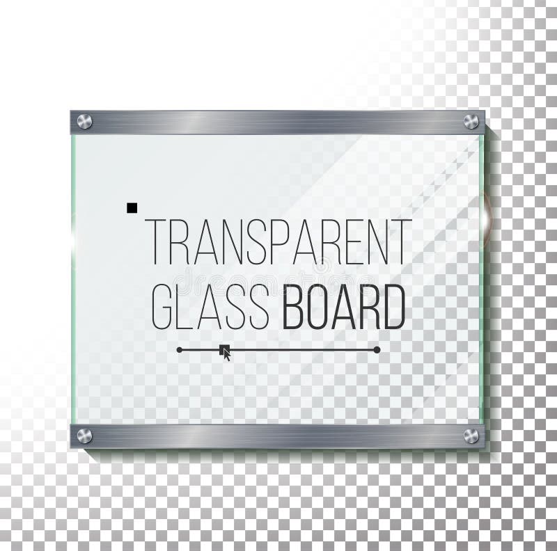 Transparent Glass Plate Mock Up Vector. Plastic Glossy Panel with ...