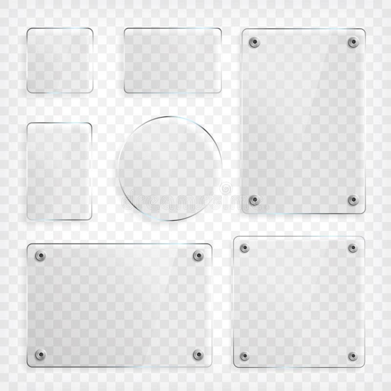 Glass plates set stock vector. Illustration of design - 42391605