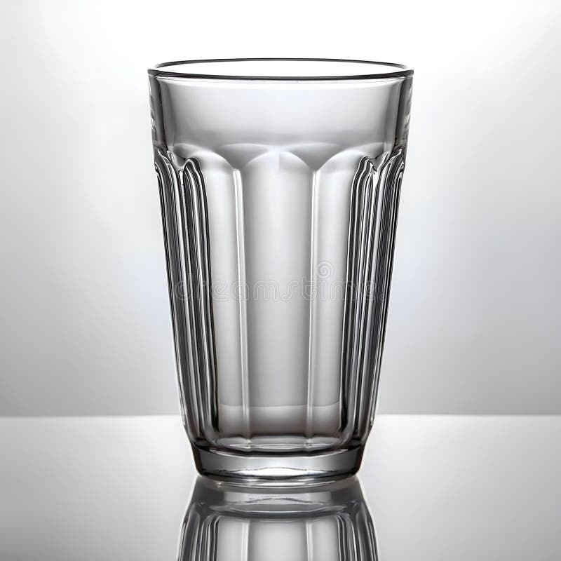 Transparent Glass with Prominent Handle on White Background Stock ...