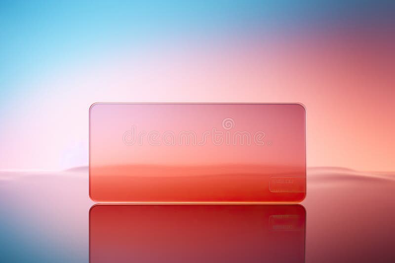 Transparent Glass Rectangle on a Gradient Colored Background. Matte ...