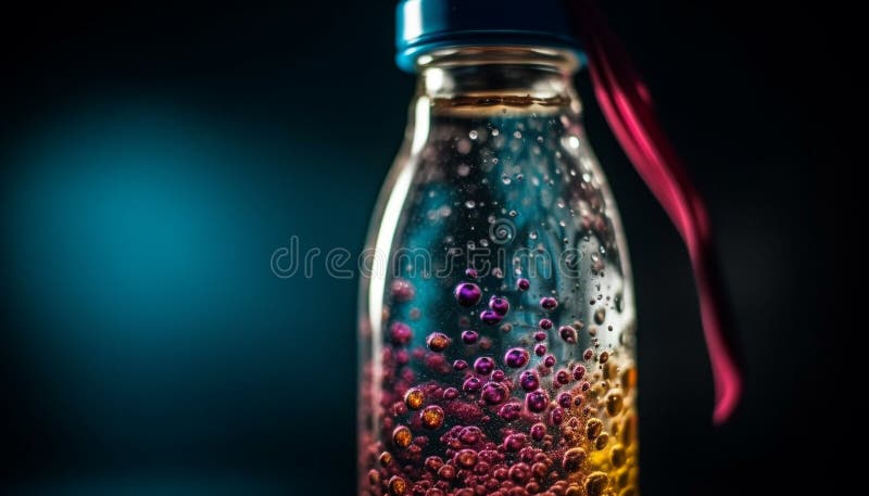 Transparent Glass Reflects Fresh Liquid, Wet and Bubbly Generated by AI ...