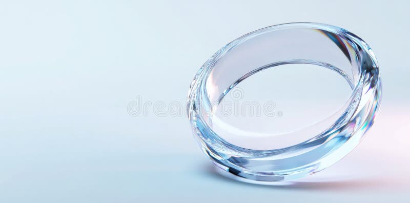 Transparent Glass Ring on Smooth Surface with Subtle Reflections Stock ...