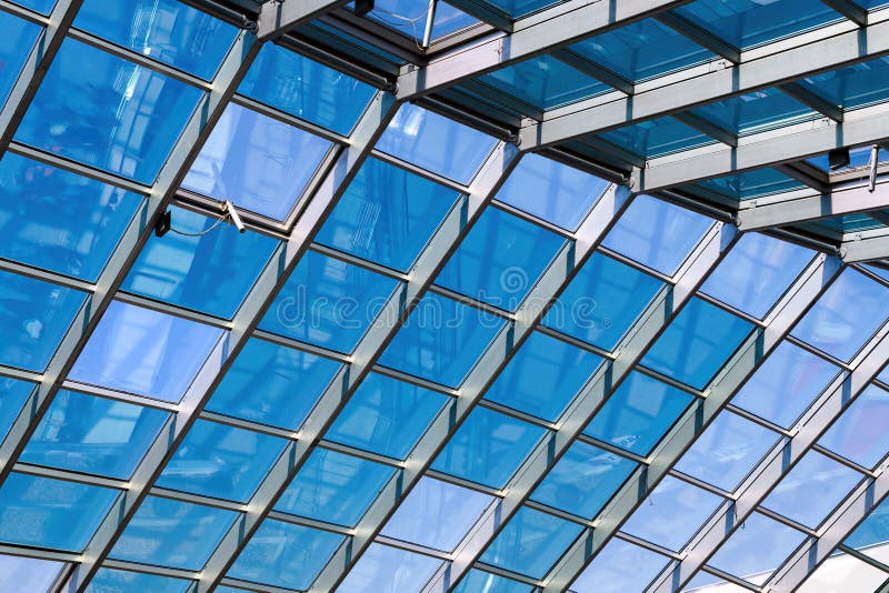 Transparent Glass Roofing with Steel Construction Stock Photo - Image ...