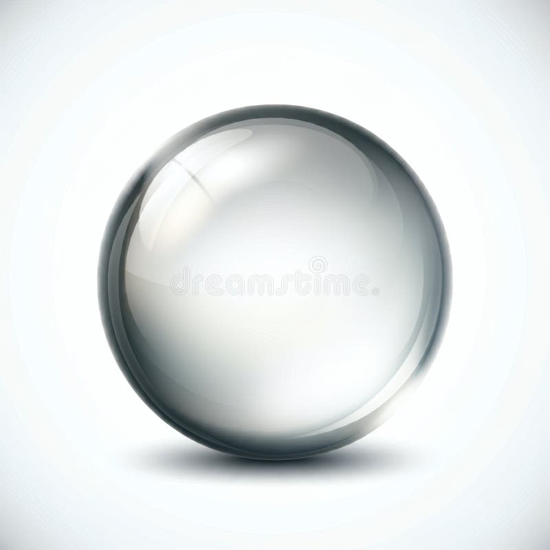 Transparent Glass Sphere on Clean White Surface Minimalistic Abstract ...