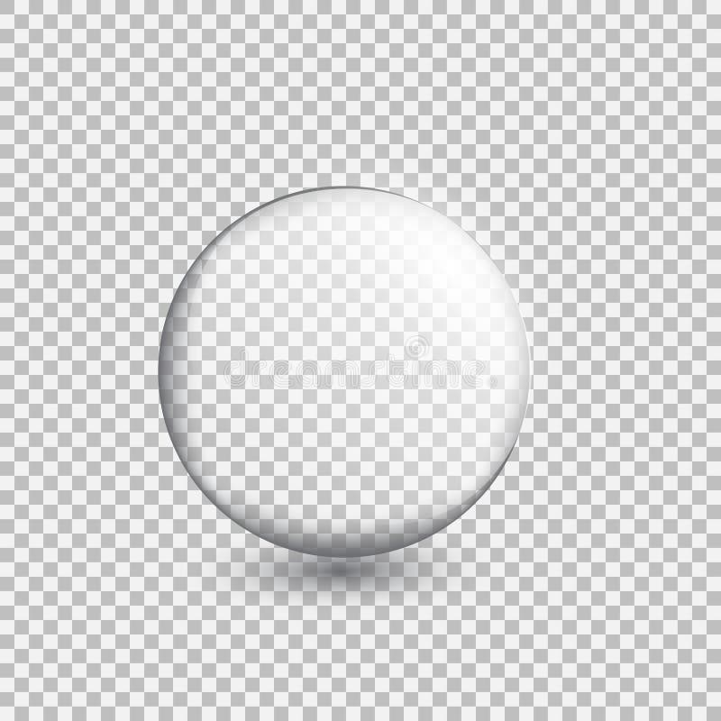 Transparent Glass Sphere with Glares and Highlights. Stock Vector ...