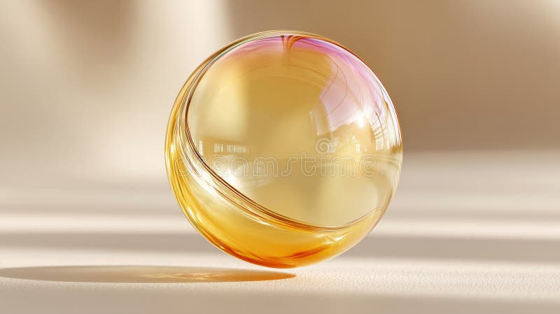 Transparent Glass Sphere on Neutral Surface Stock Illustration ...