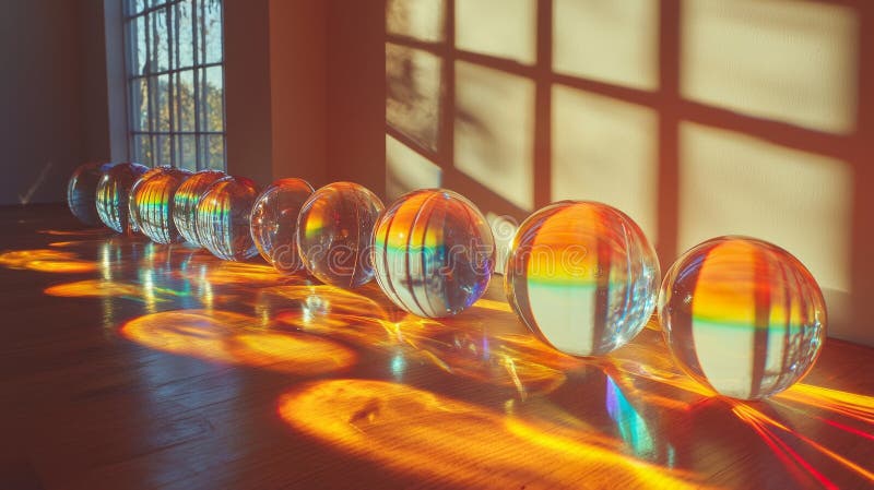 Transparent Glass Spheres and Prisms are Arranged Create Striking ...