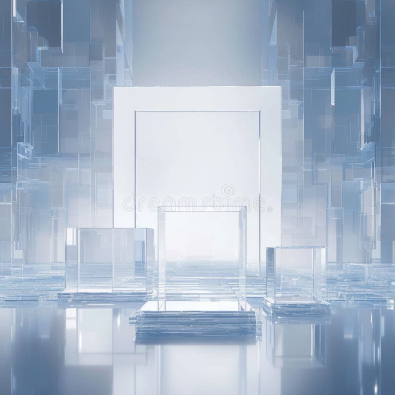 Transparent Glass Stage Serves As Backdrop in Captivating 3D Rendering ...