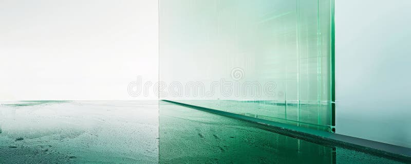 A Transparent Glass Surface with a Gradient Transition from Emerald ...