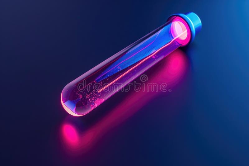 A Transparent Glass Tube with a Soft Pink Glow from within Stock Image ...
