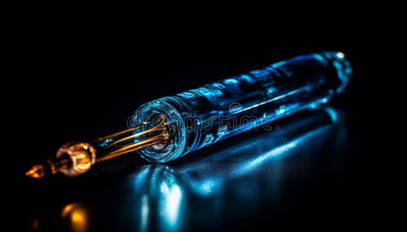 Transparent Glass Vial Reflects Illuminated Liquid Drop Generated by AI ...
