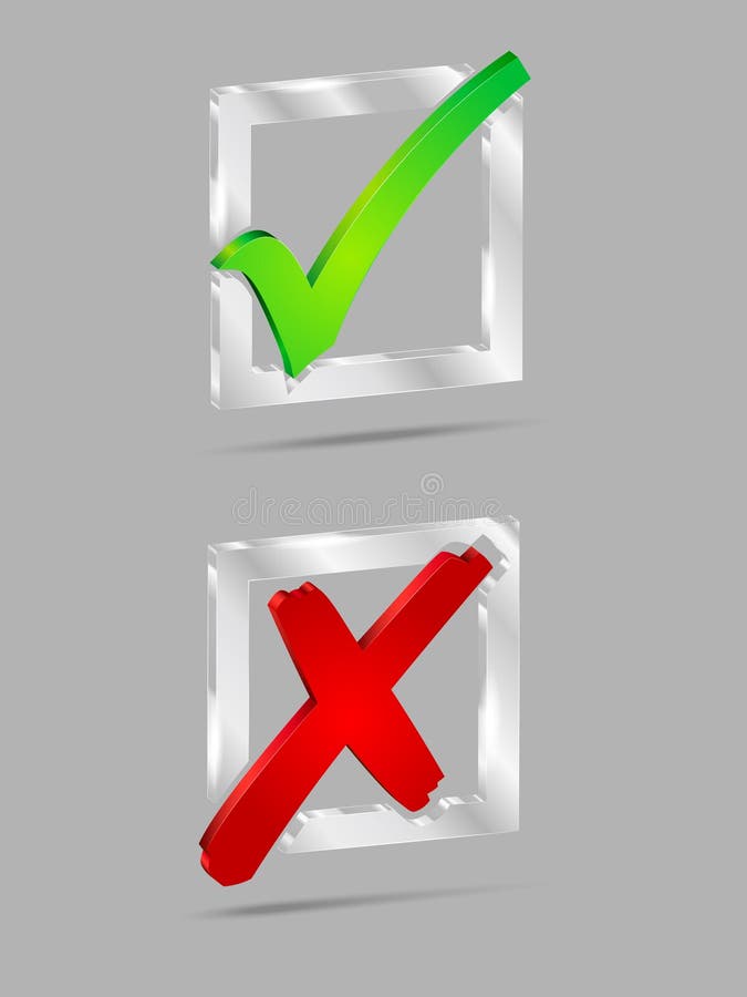 Transparent Glass YES/NO Checkboxes Stock Vector - Illustration of ... Transparent Glass YES/NO Checkboxes Stock Vector - Illustration of ...