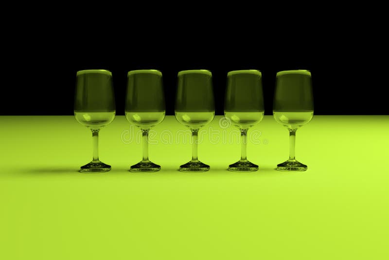 Transparent Glasses. Color Lighting Background. Stock Image - Image of ...