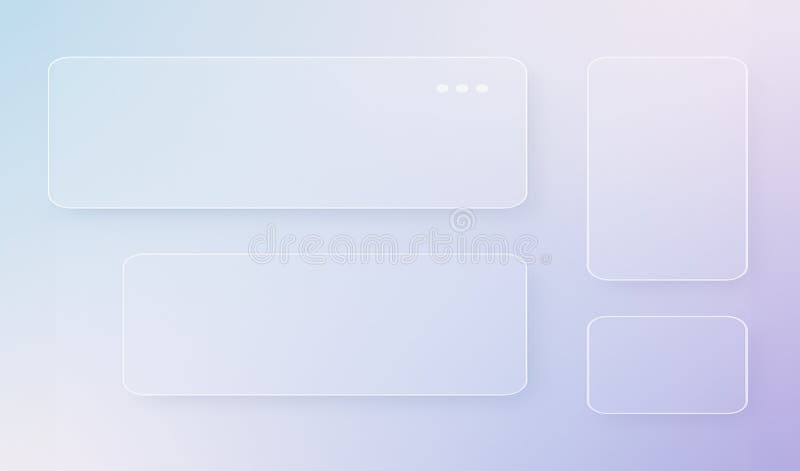 Minimal Glass UI Elements on Soft Gradient Background Stock Photo ...